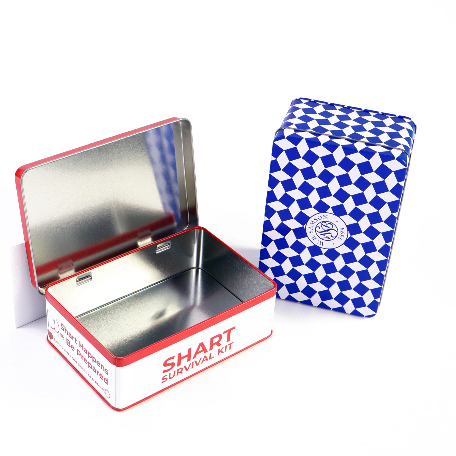 Custom Tin Box - Rectangular, Hinged Lid, 155x103x70mm - TINSPKG
